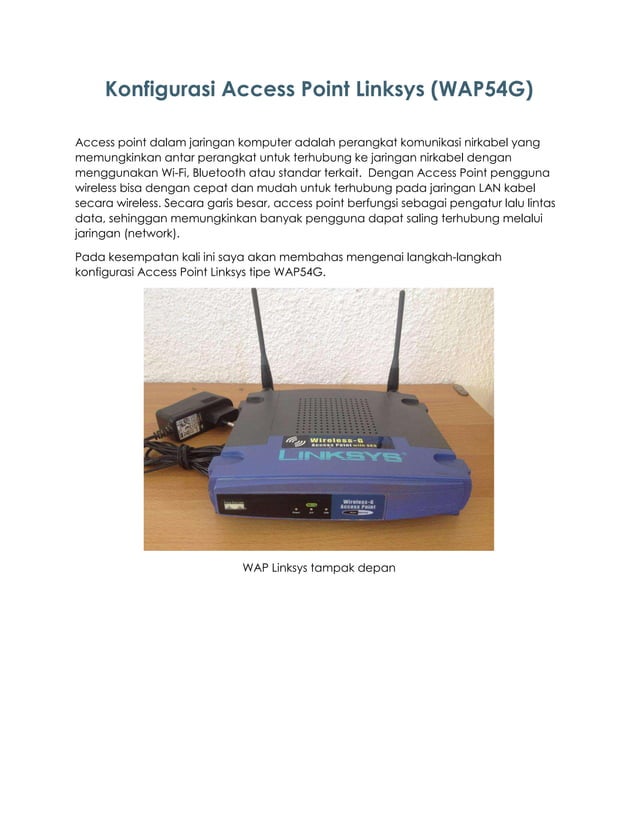 Konfigurasi AP Linksys | PDF