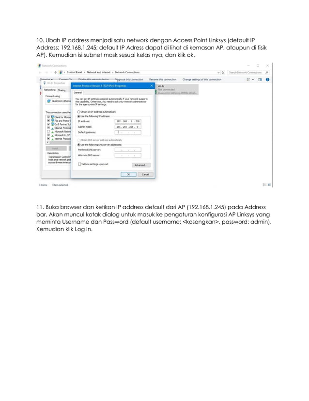 Konfigurasi AP Linksys | PDF