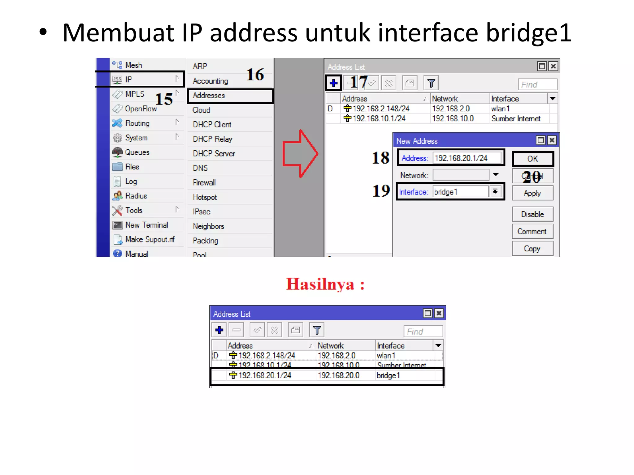 Konfigurasi bridge pada mikrotik | PPT