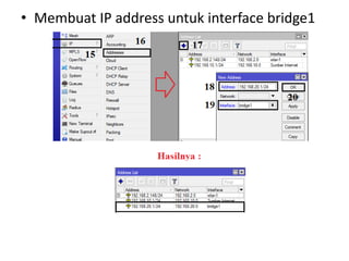 Konfigurasi bridge pada mikrotik | PPT