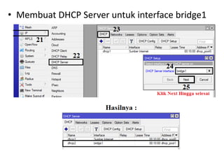 Konfigurasi bridge pada mikrotik | PPT | Free Download