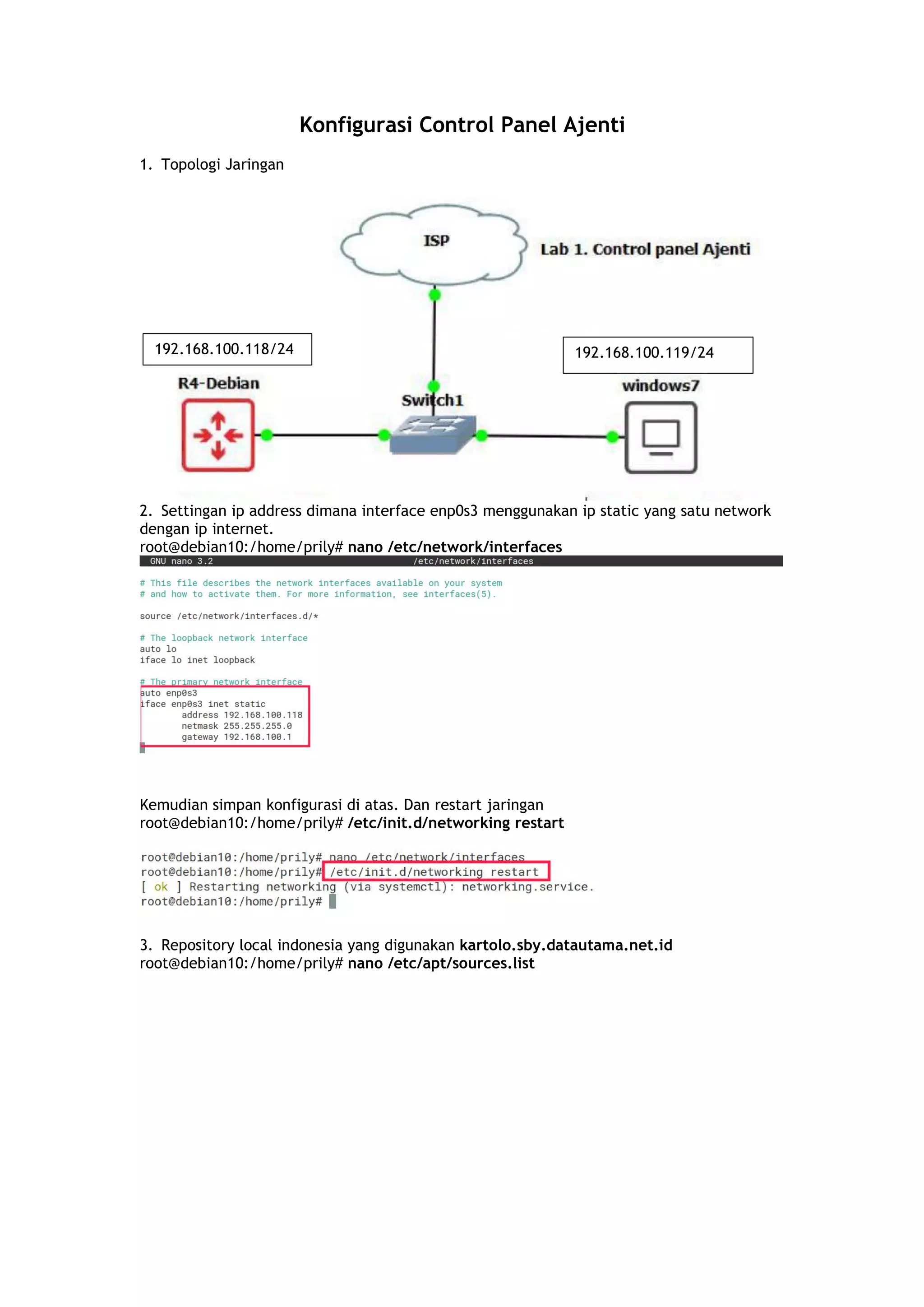 Konfigurasi control panel ajenti | PDF