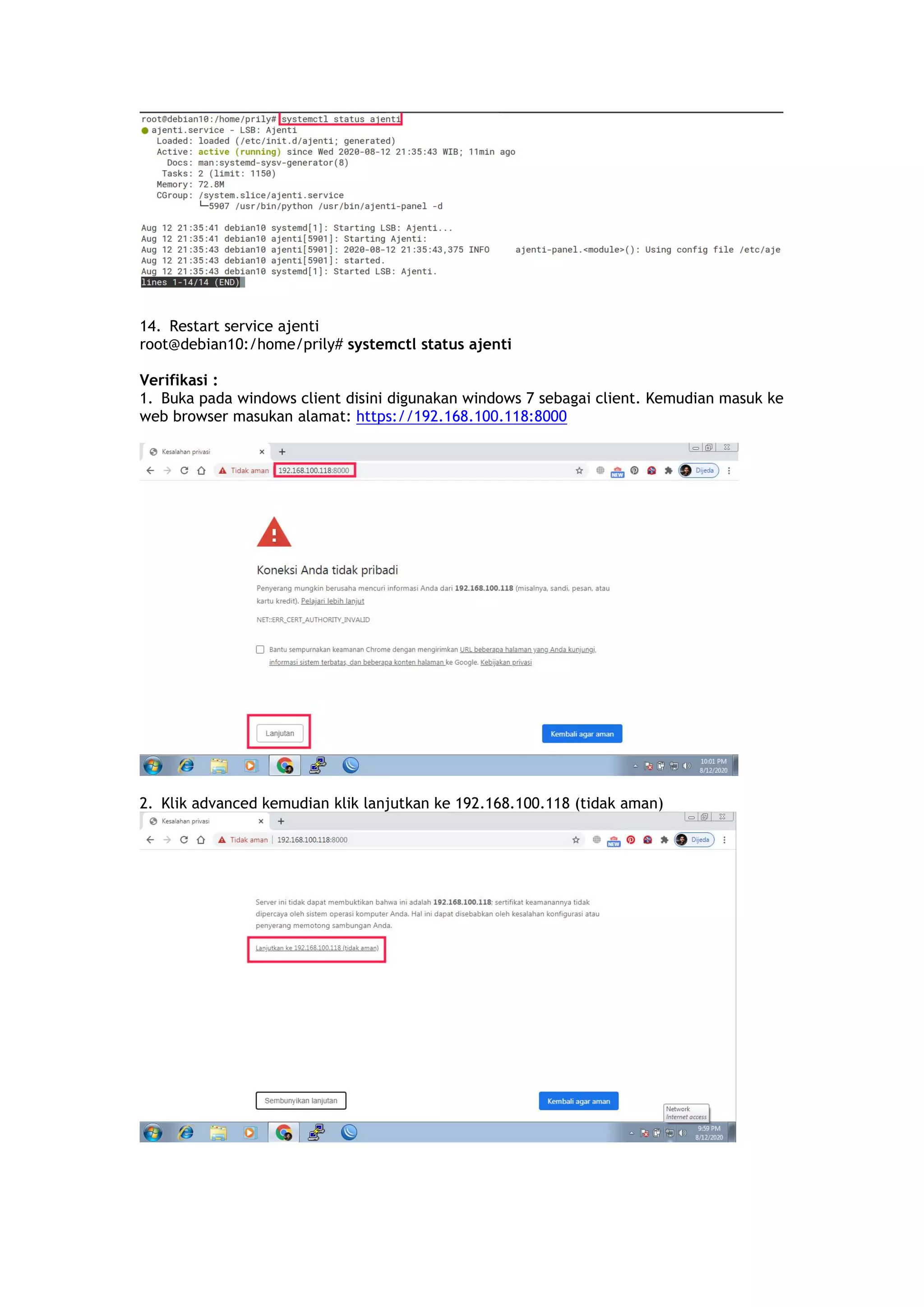 Konfigurasi control panel ajenti | PDF