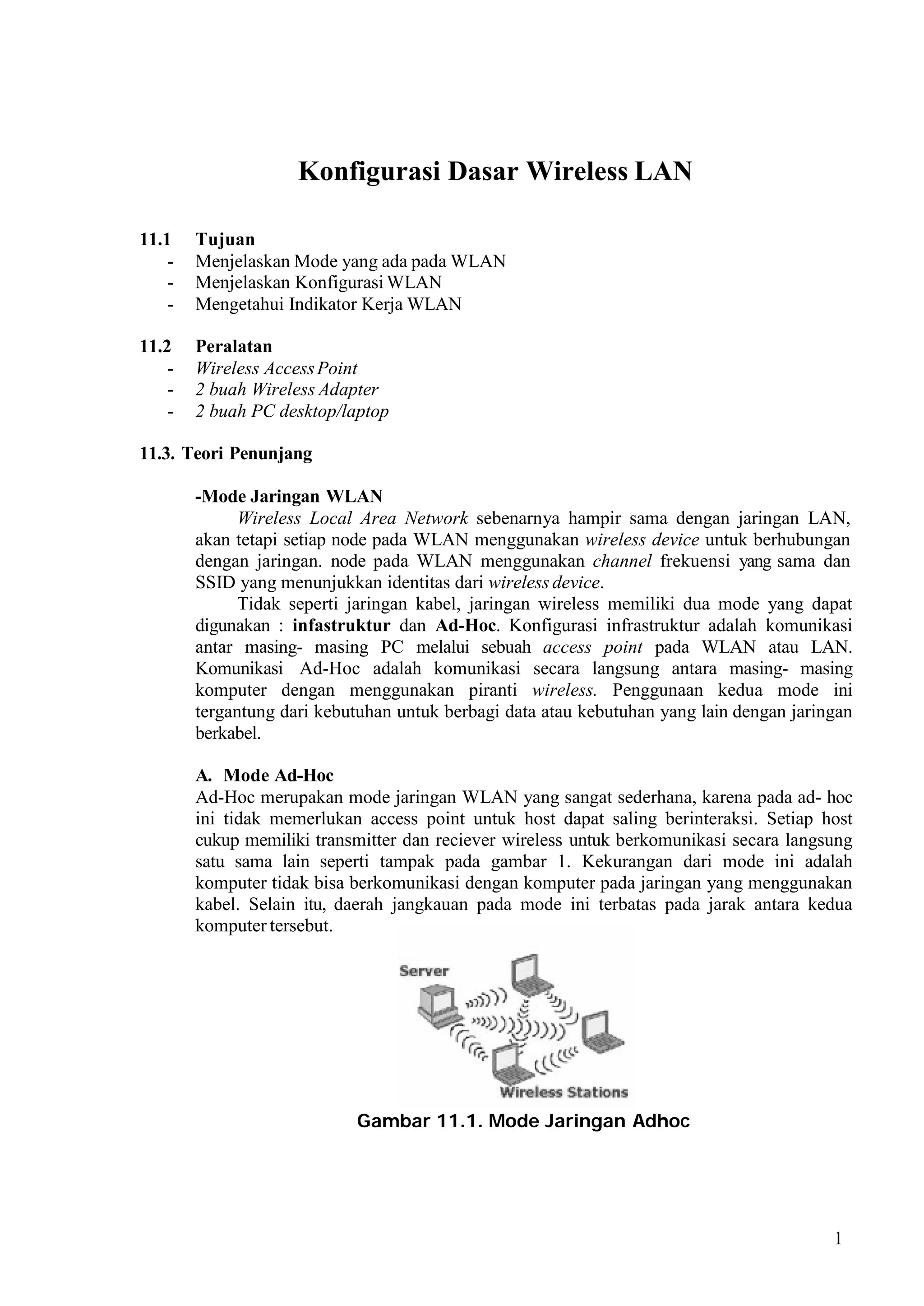 Konfigurasi dasar wlan | PDF