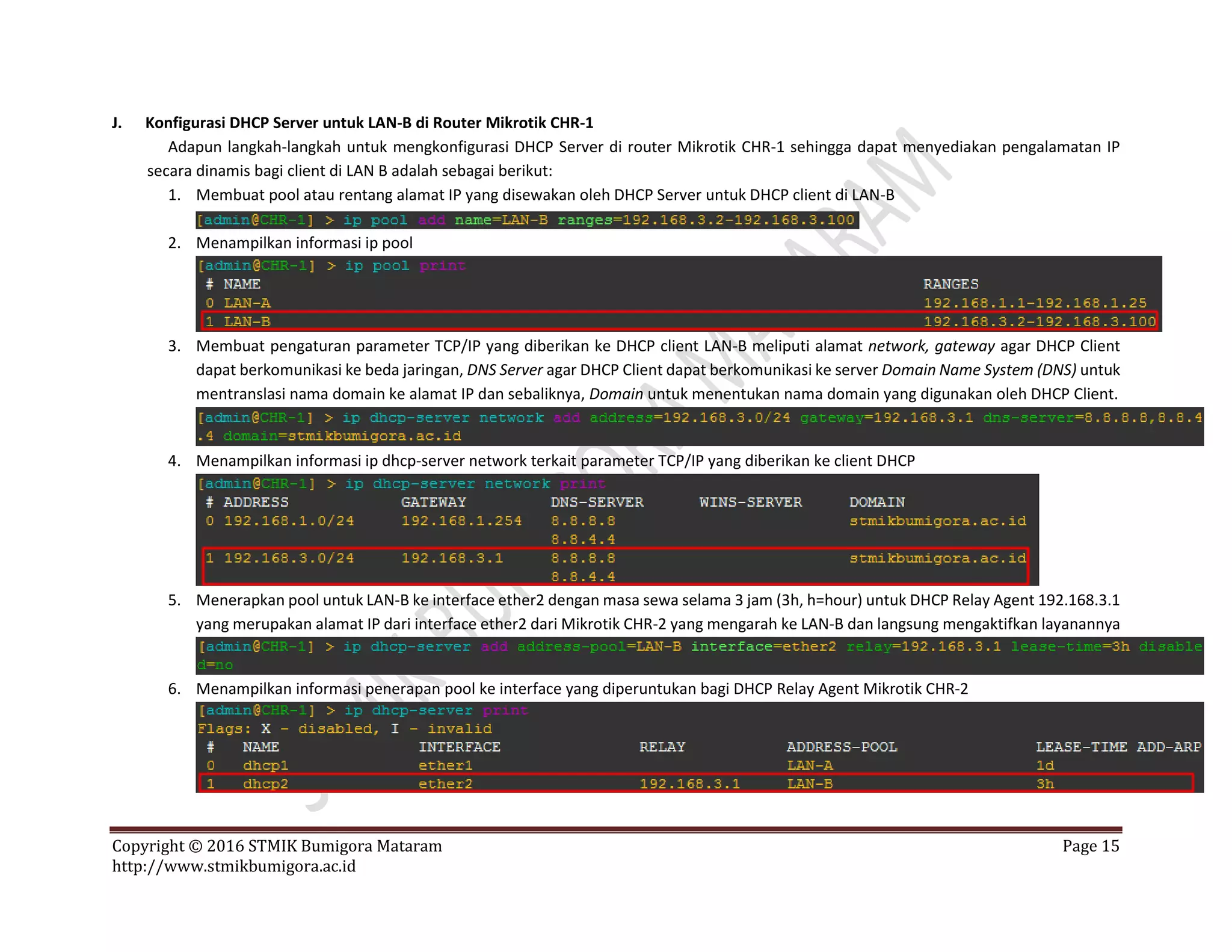 Konfigurasi DHCP Server dan DHCP Relay Agent di Mikrotik Menggunakan GNS3 | PDF