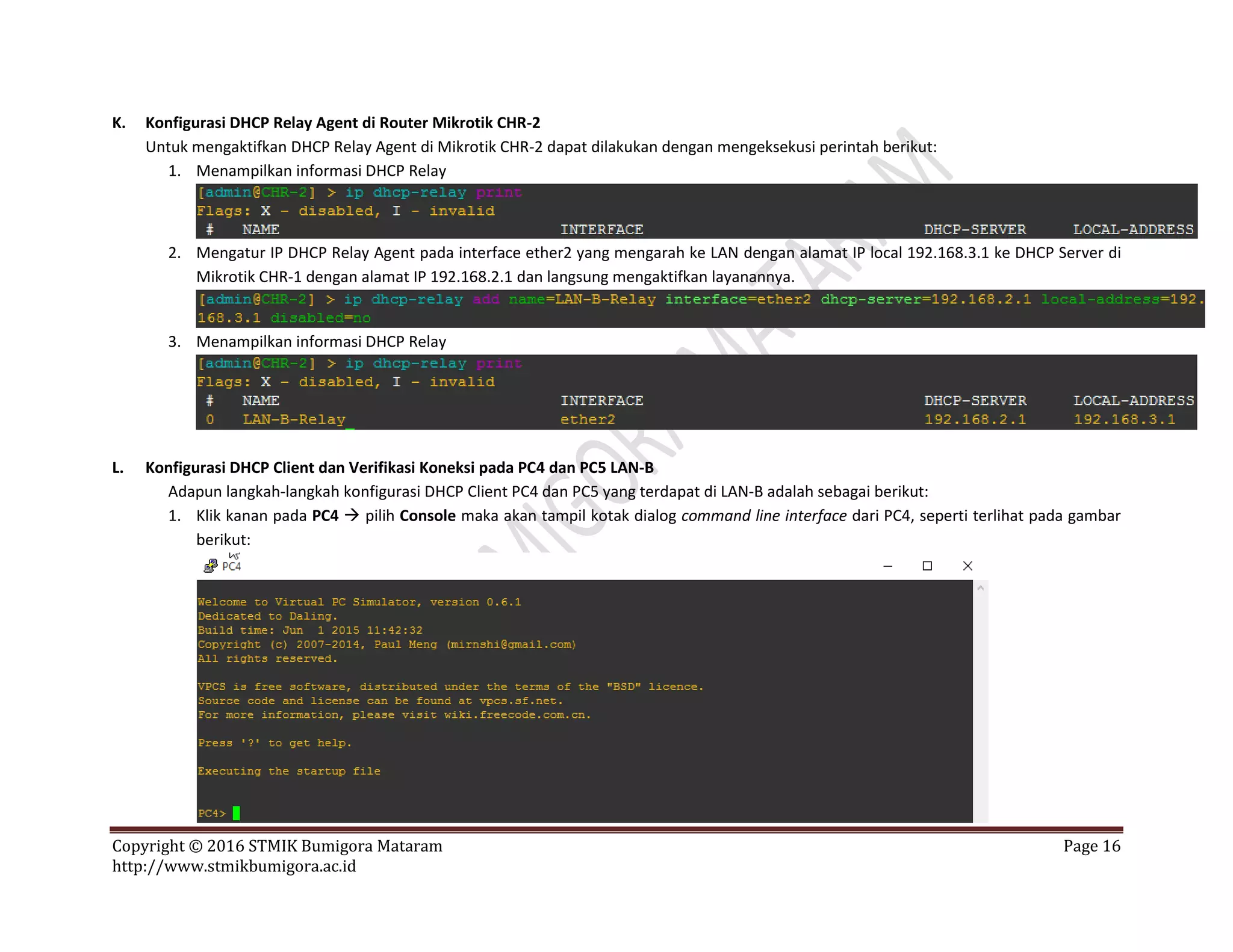 Konfigurasi DHCP Server dan DHCP Relay Agent di Mikrotik Menggunakan GNS3 | PDF