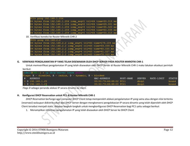 Konfigurasi DHCP Server dan DHCP Relay Agent di Mikrotik Menggunakan GNS3 | PDF