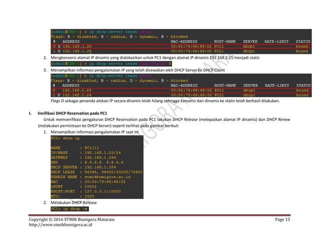 Konfigurasi DHCP Server dan DHCP Relay Agent di Mikrotik Menggunakan GNS3 | PDF