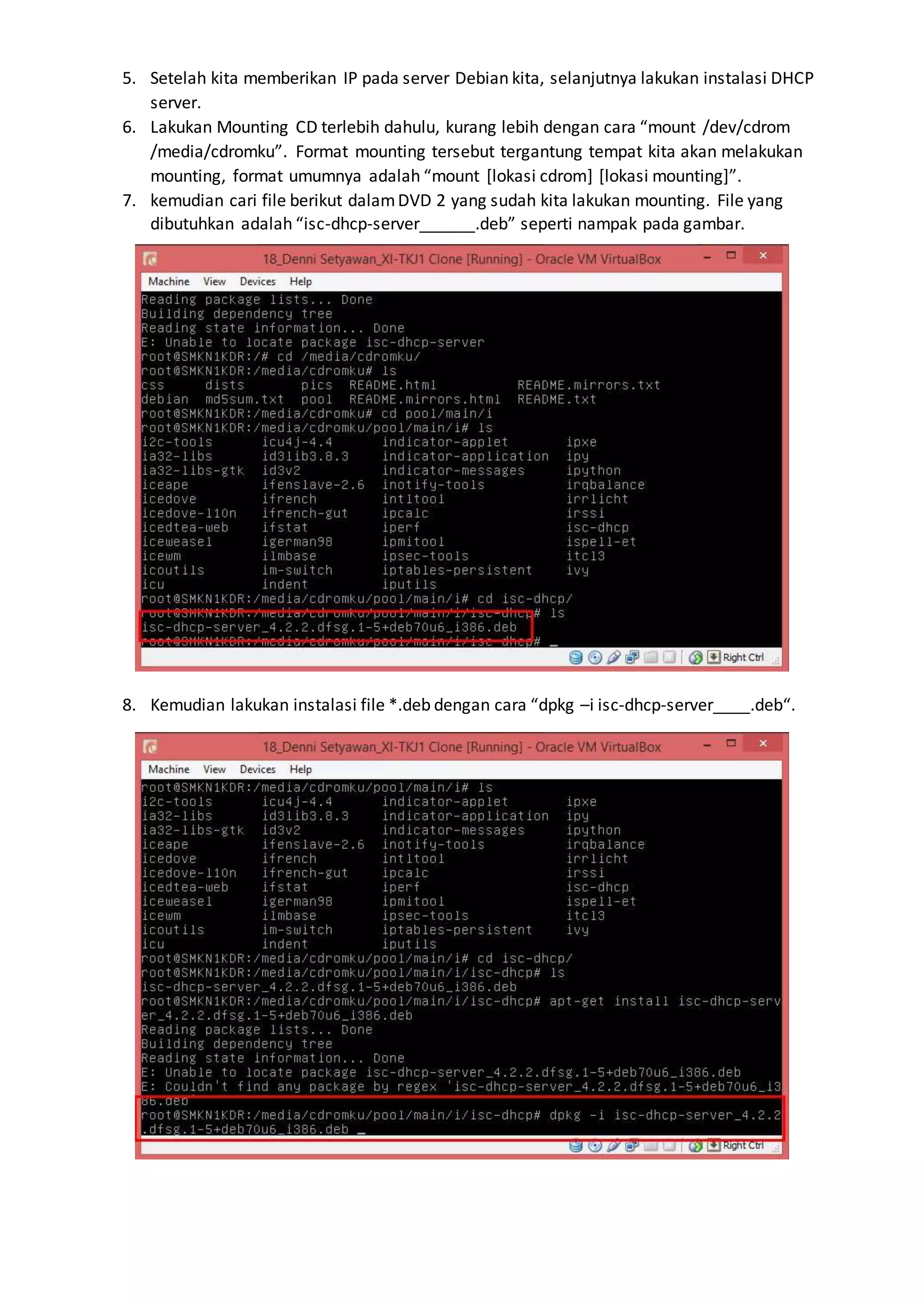 Konfigurasi dhcp server pada debian 7 | PDF