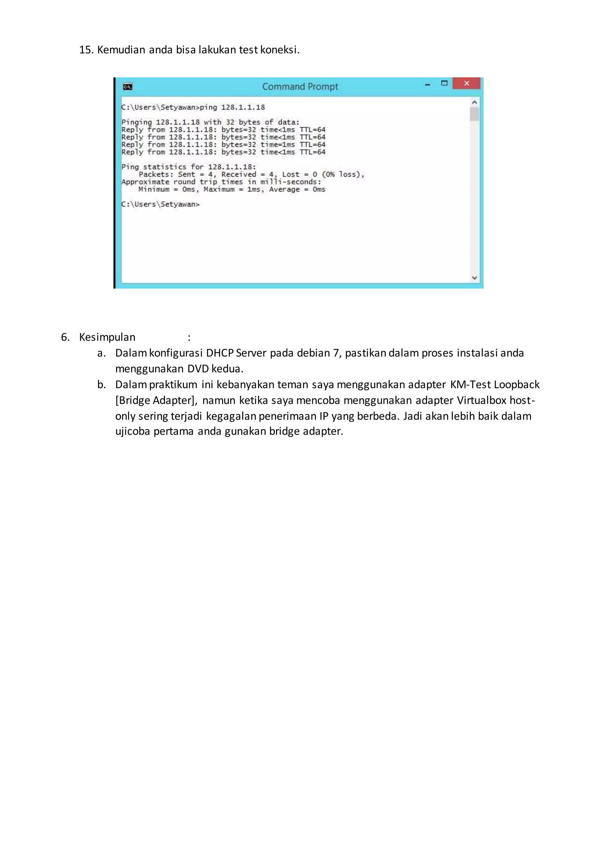Konfigurasi dhcp server pada debian 7 | PDF