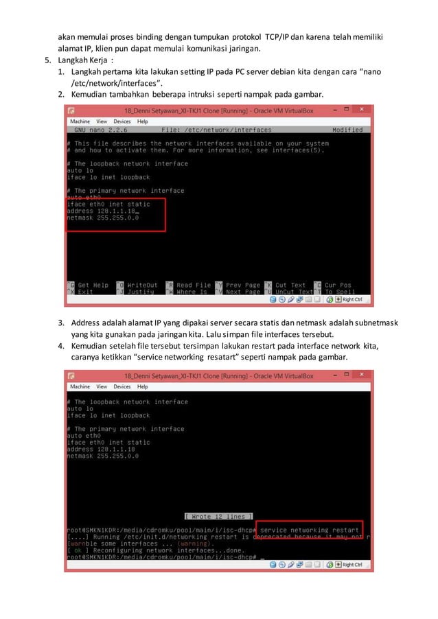 Konfigurasi dhcp server pada debian 7 | PDF