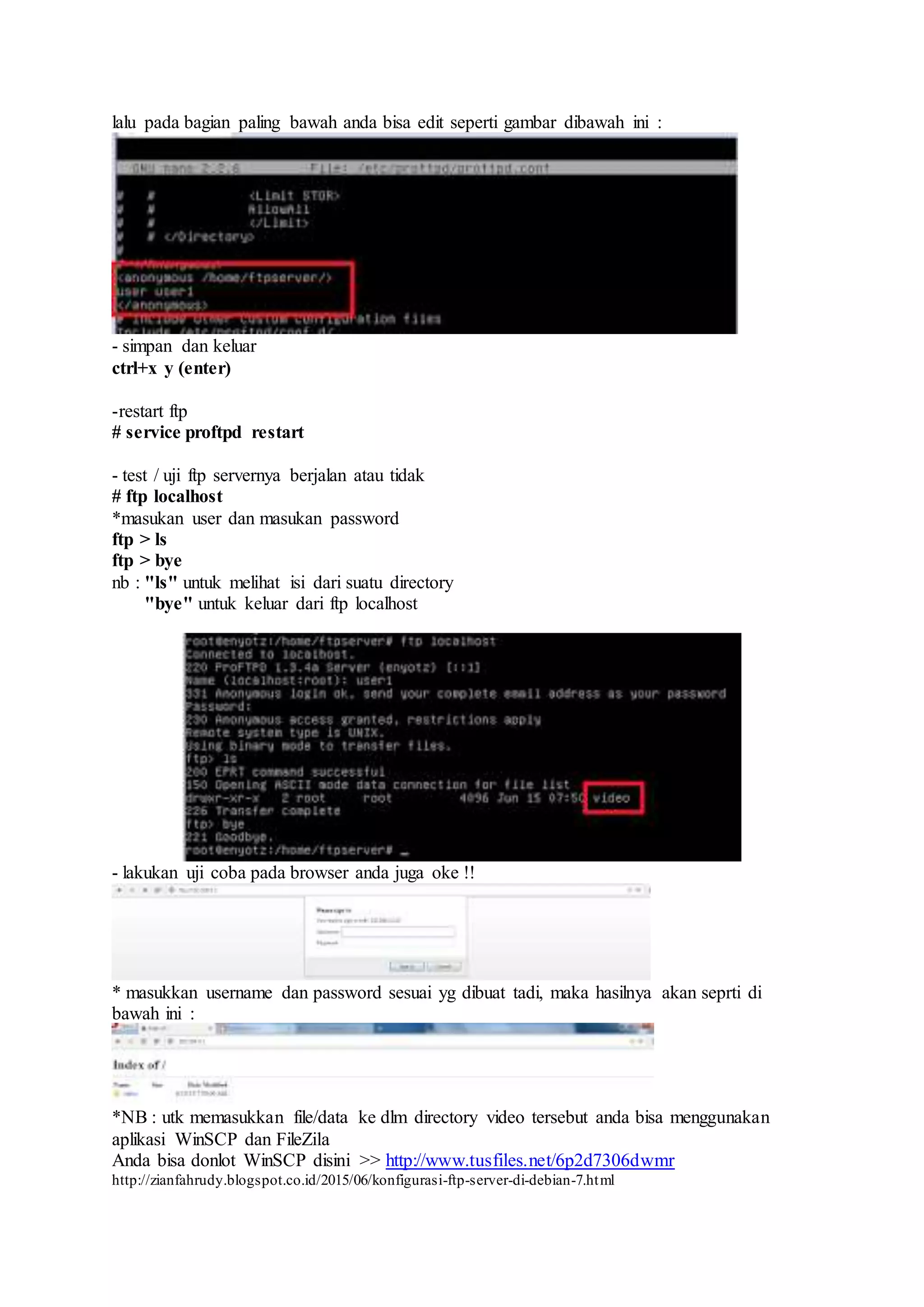 Konfigurasi ftp server pada debian 7 | DOCX