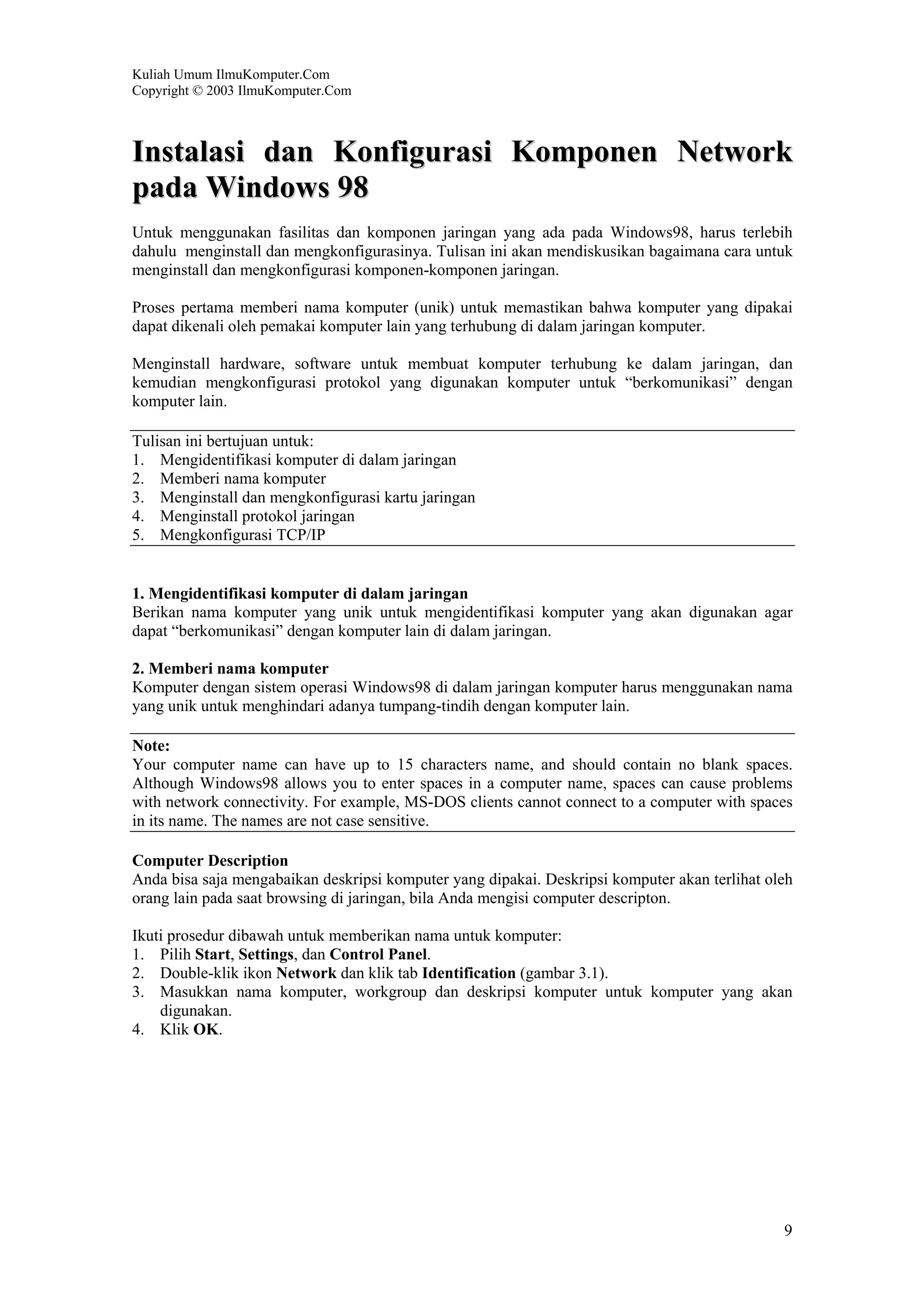 Konfigurasi jaringan lan | PDF