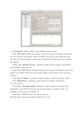 Konfigurasi layanan server | DOCX