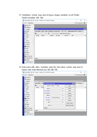 Konfigurasi mikrotik dengan routerboard RB-750 | PDF