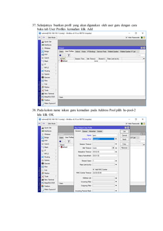 Konfigurasi mikrotik dengan routerboard RB-750 | PDF