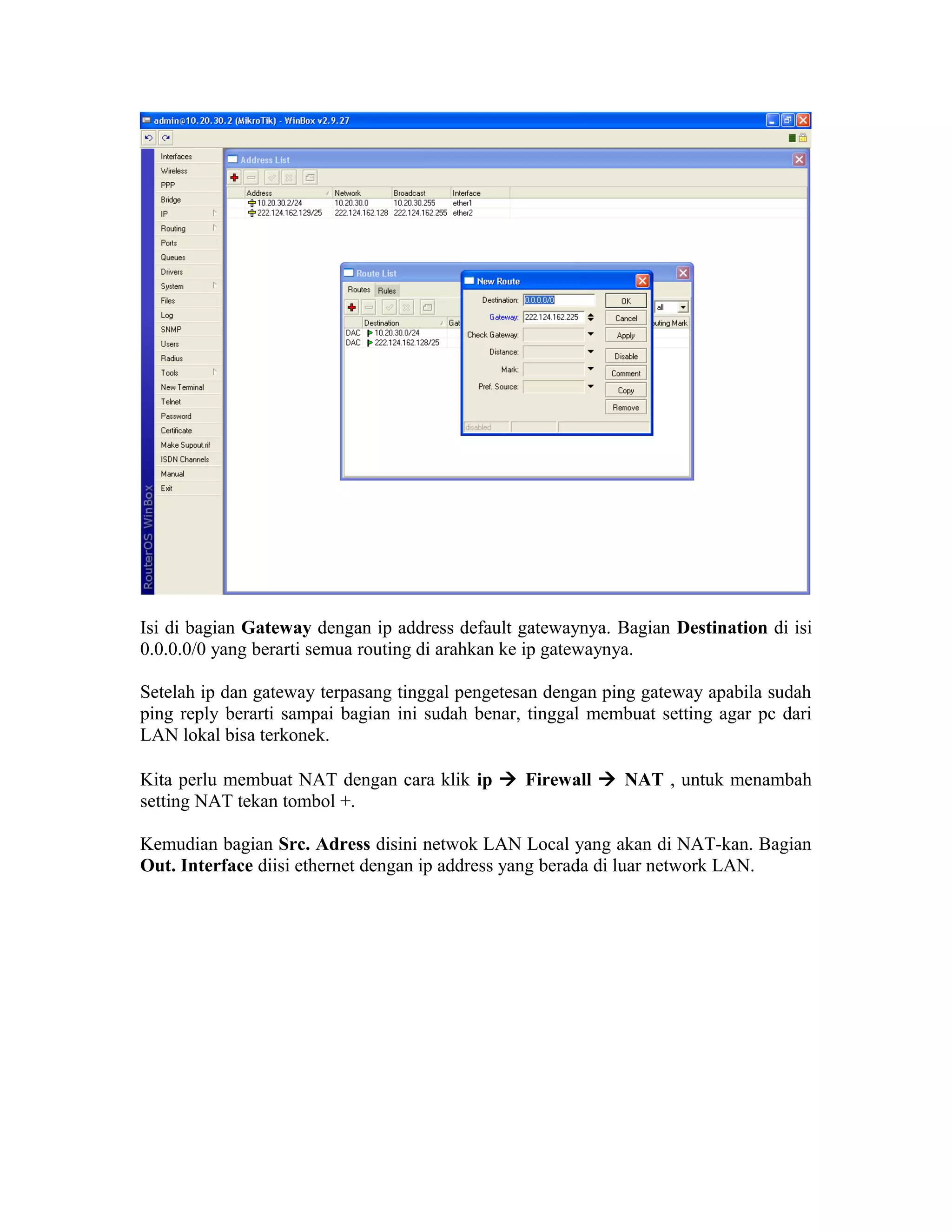 KONFIGURASI MIKROTIK | DOC