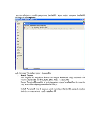 KONFIGURASI MIKROTIK | DOC