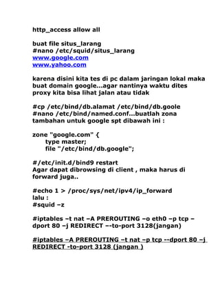 Konfigurasi pc server dan pc route6r pada lks nasional xiii jakarta tahun 2010(bagus)12ok | PDF