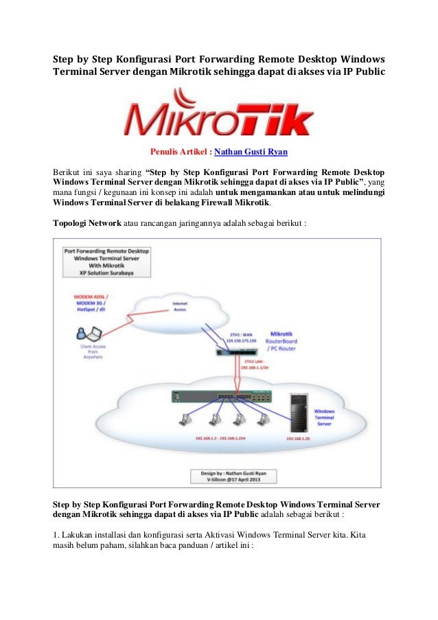 Konfigurasi Port Forwarding Remote Desktop Windows Terminal Server dengan Mikrotik .pdf