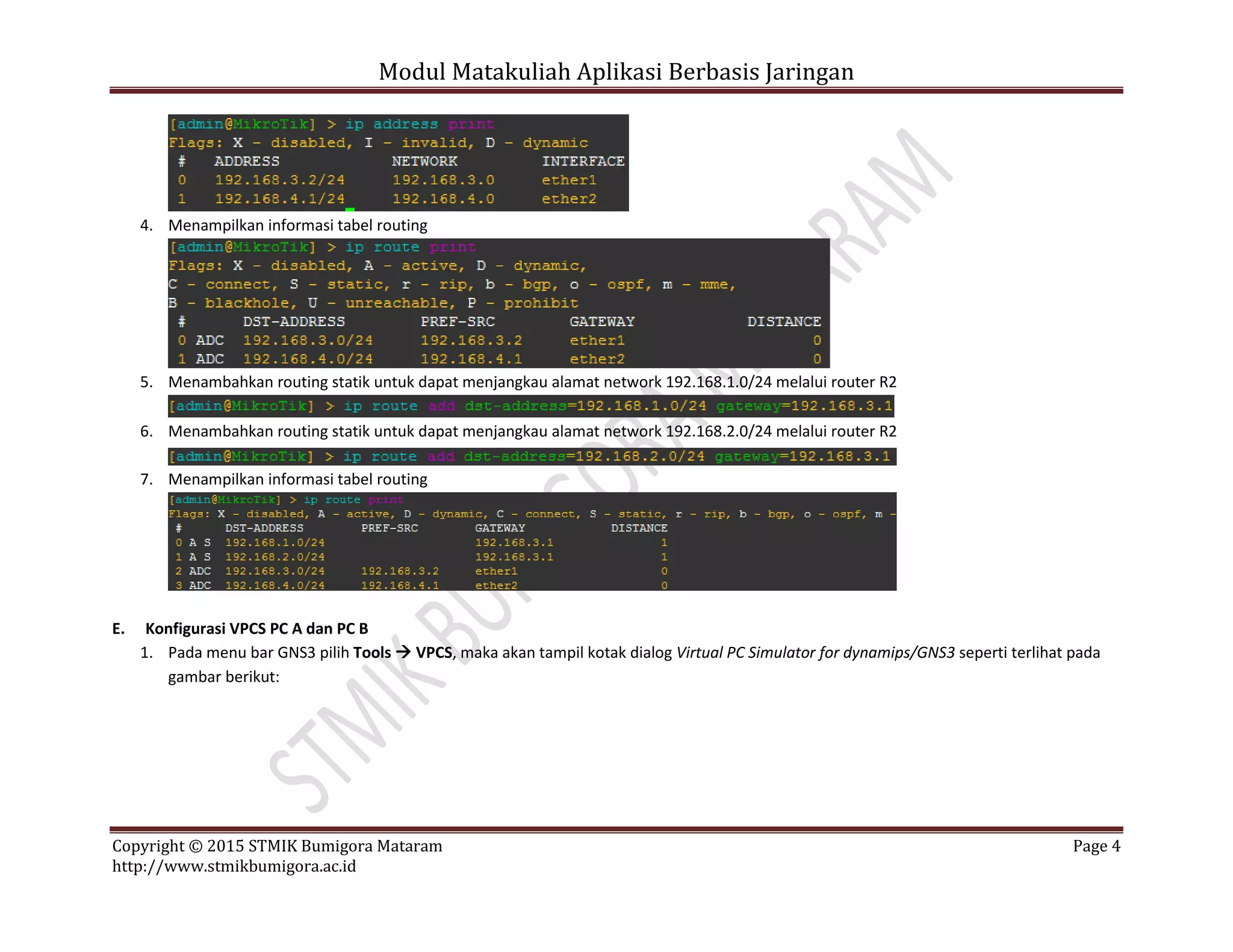 Konfigurasi Routing Statik di MikroTik | PDF