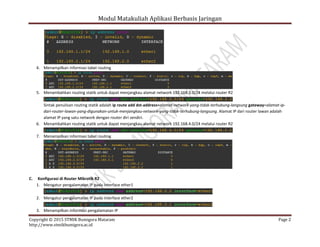 Konfigurasi Routing Statik di MikroTik | PDF