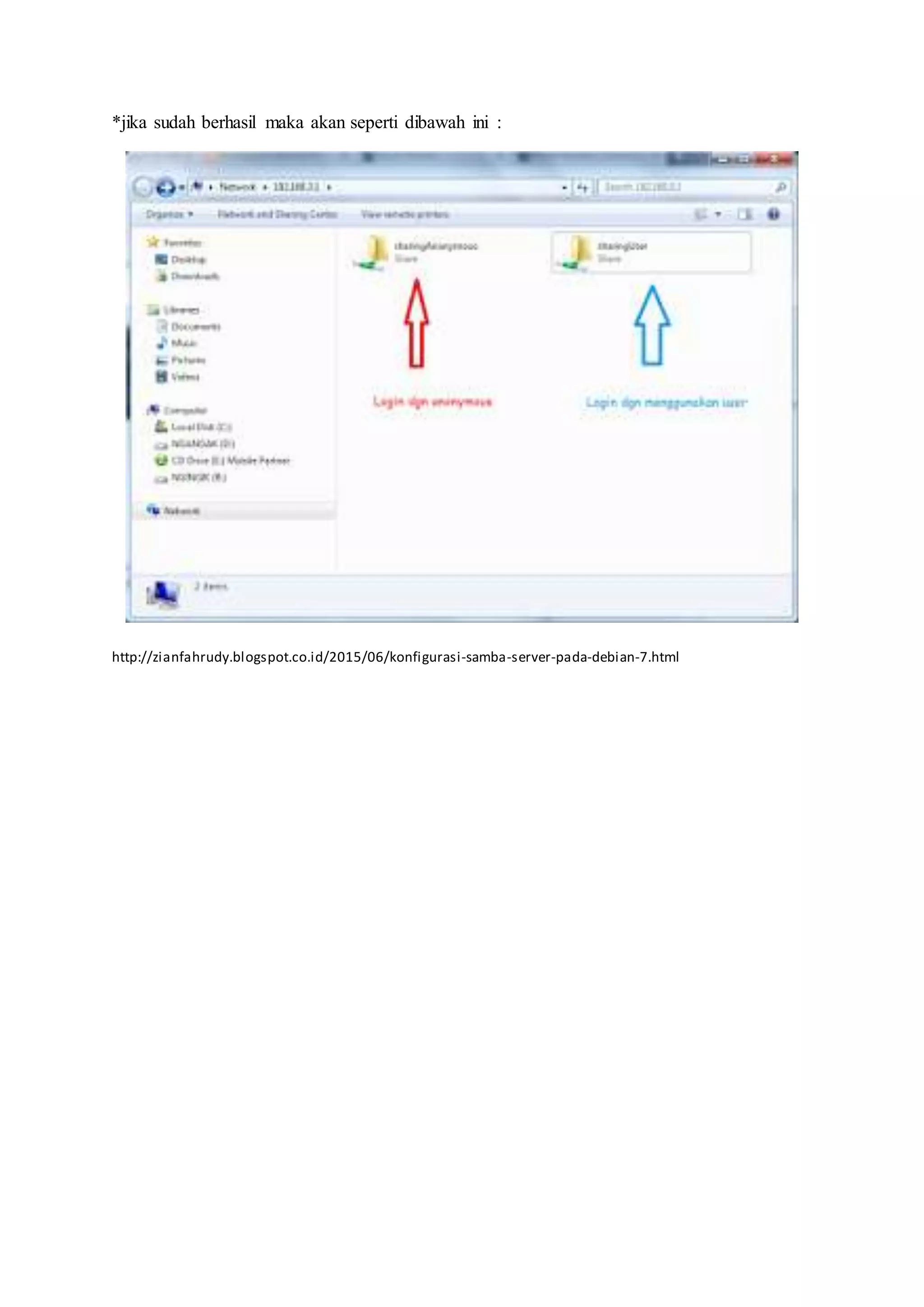 Konfigurasi samba server pada debian 7 | DOCX