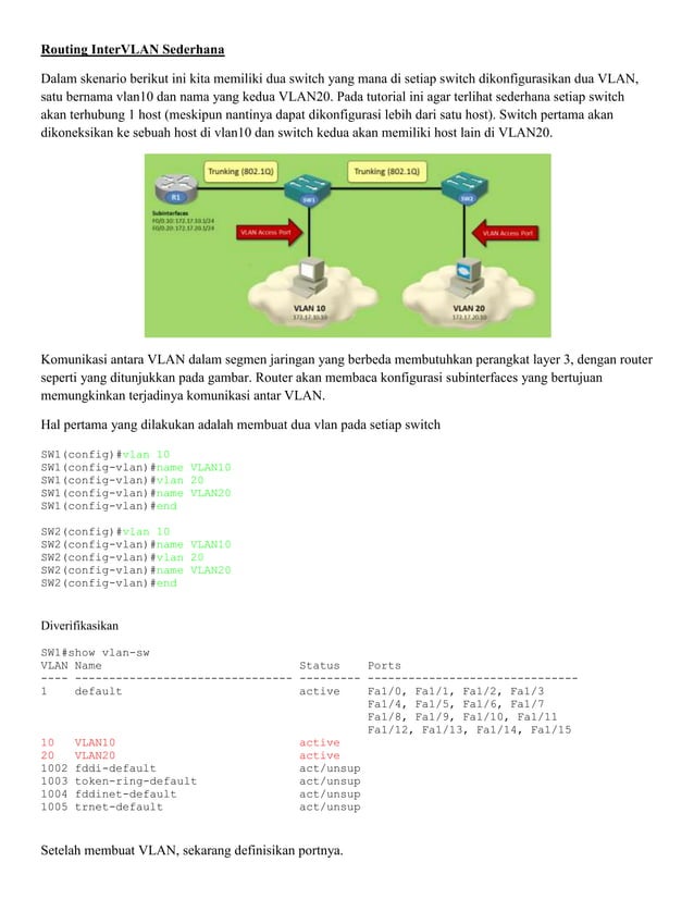Konfigurasi vlan switch sederhana | PDF