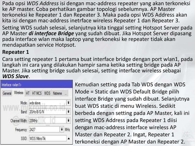 Konfigurasi wds pada mikrotik | PPTX