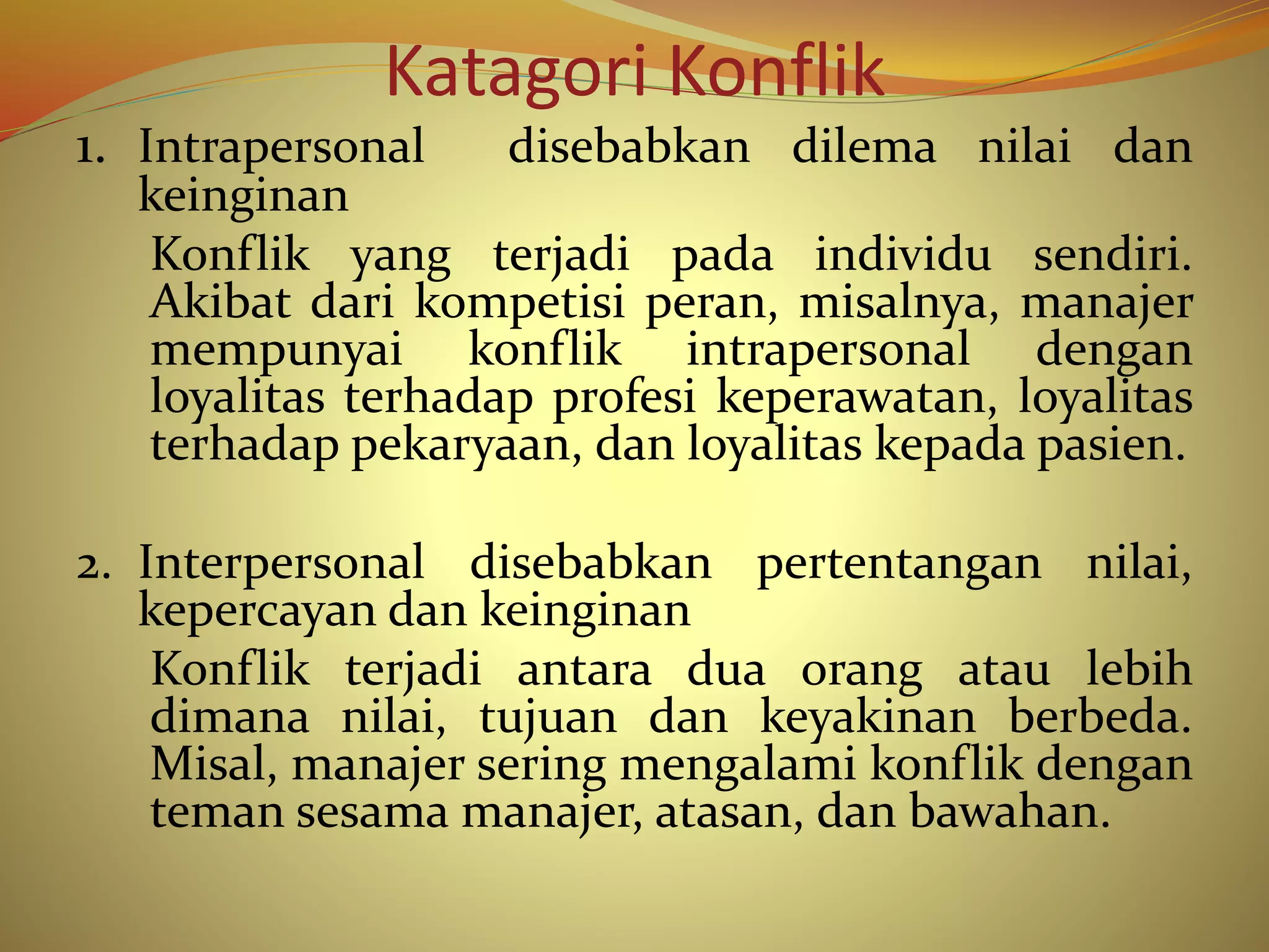 Konflik Management Keperawatan | PPTX