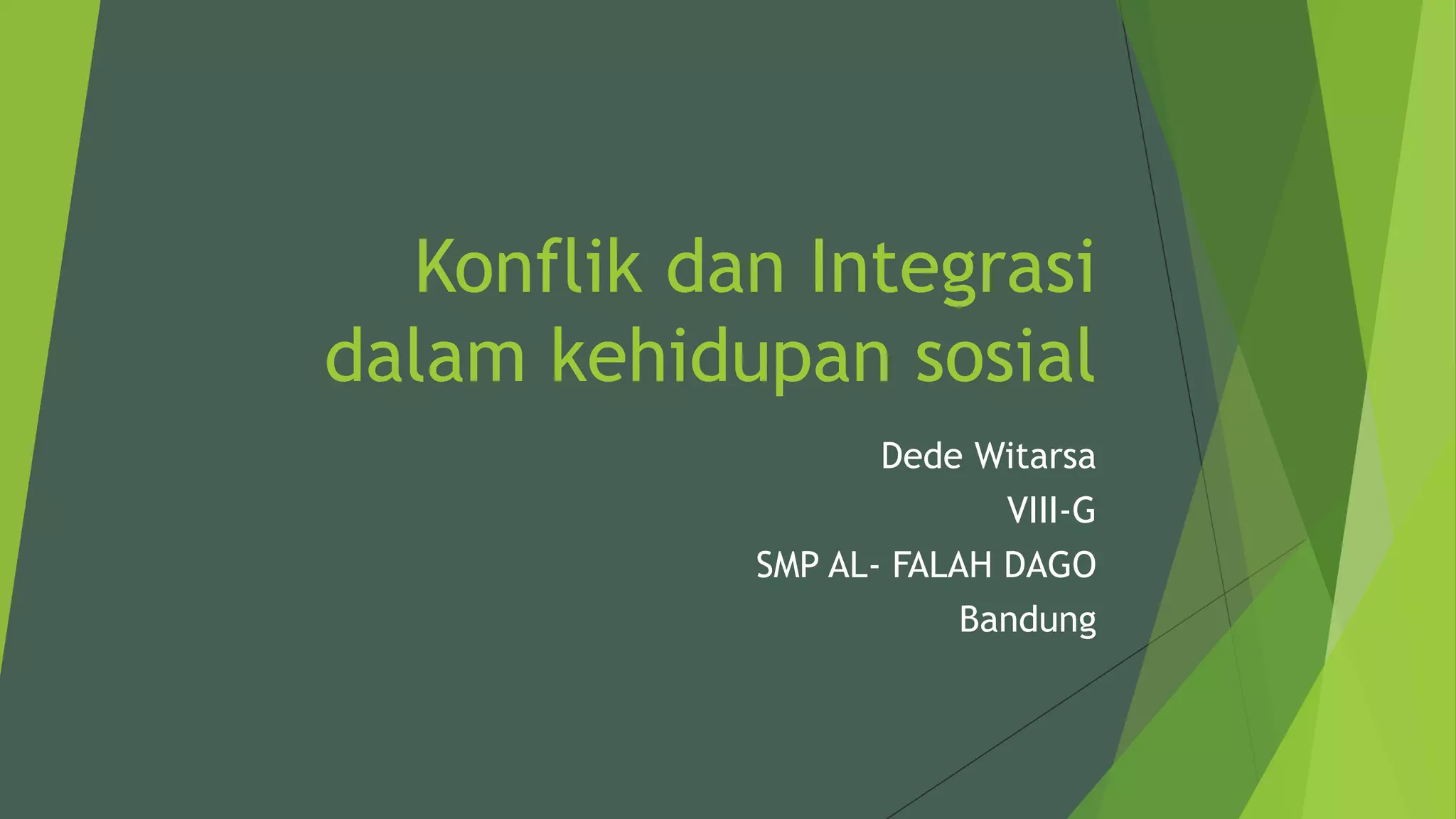 Konflik dan integrasi dalam kehidupan sosial | PPTX