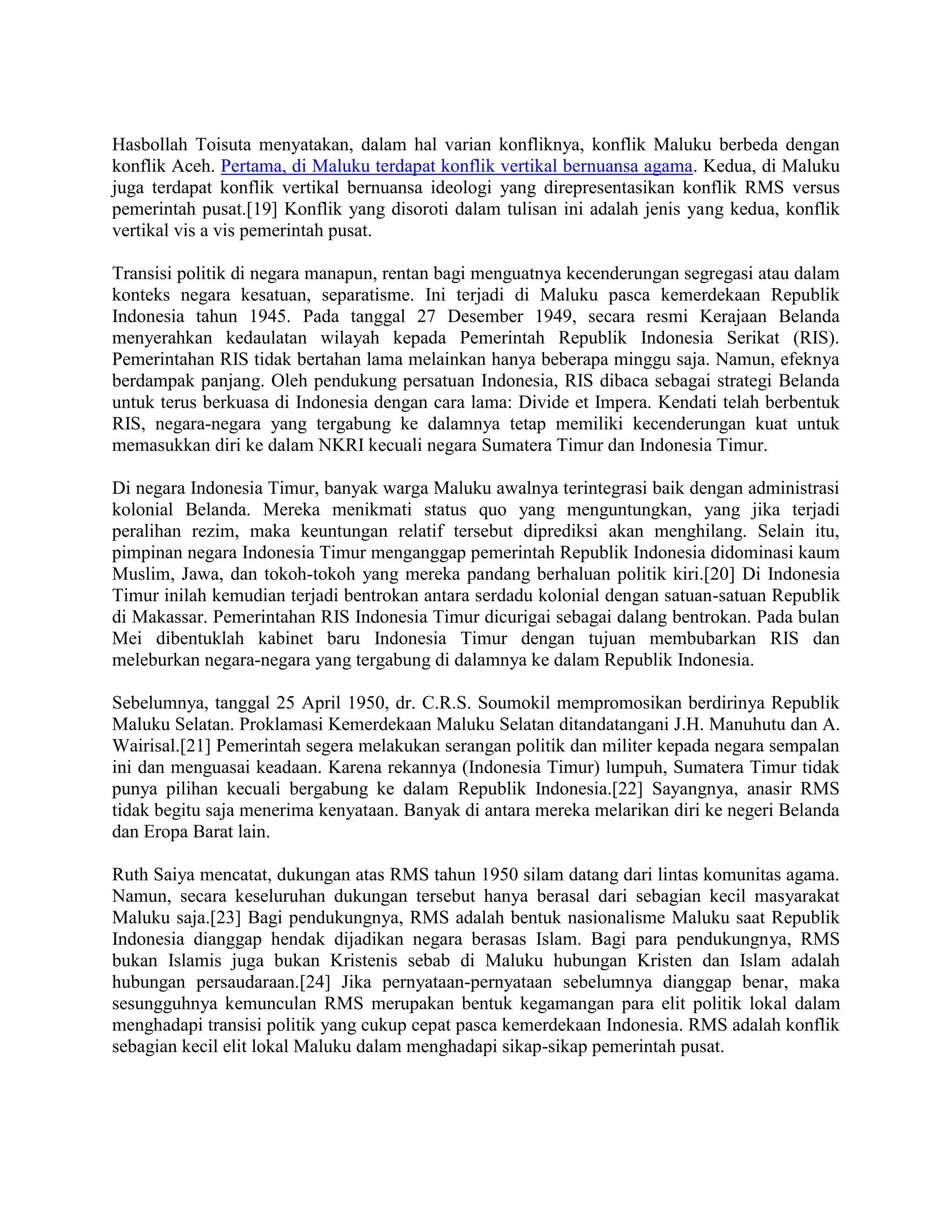 Konflik yang ada di indonesia | DOCX