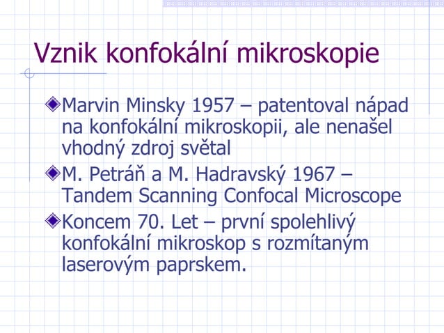 Konfokalni Mikroskopie | PPT