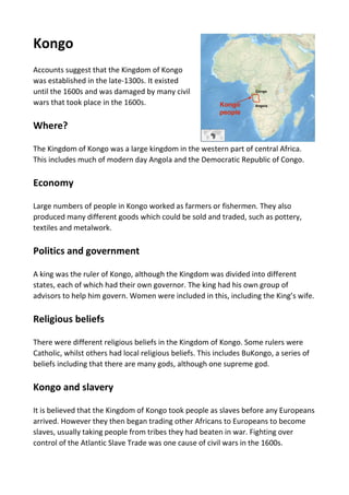The ancient Kingdoms of West Africa - Kongo | PDF
