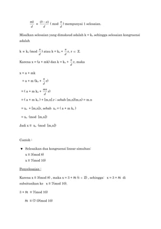 Kongruensi linear simultan | DOCX