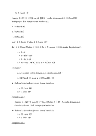 Kongruensi linear simultan | DOCX