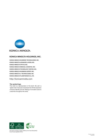 Konica Minolta Corporate Profile 2012 | PDF