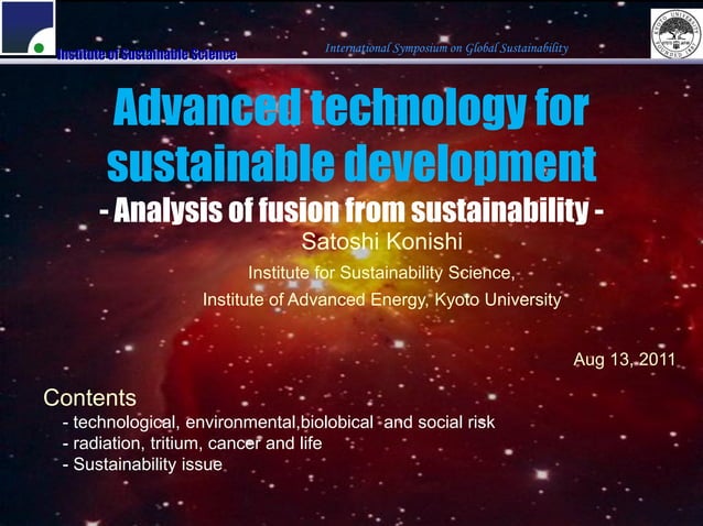 Advanced energy technology for sustainable development. Part 5 | PPT