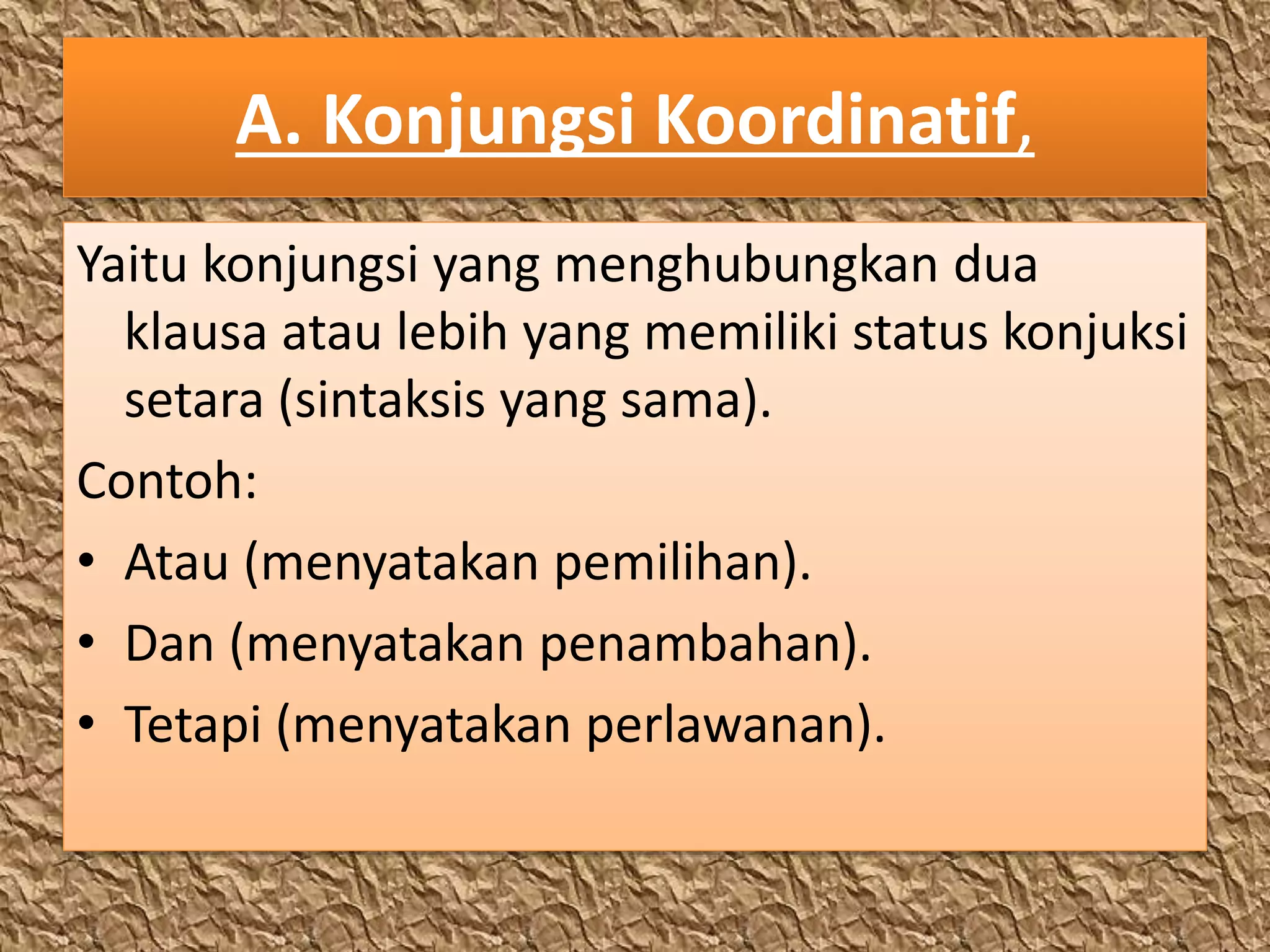 Jenis Jenis Konjungsi | PPTX