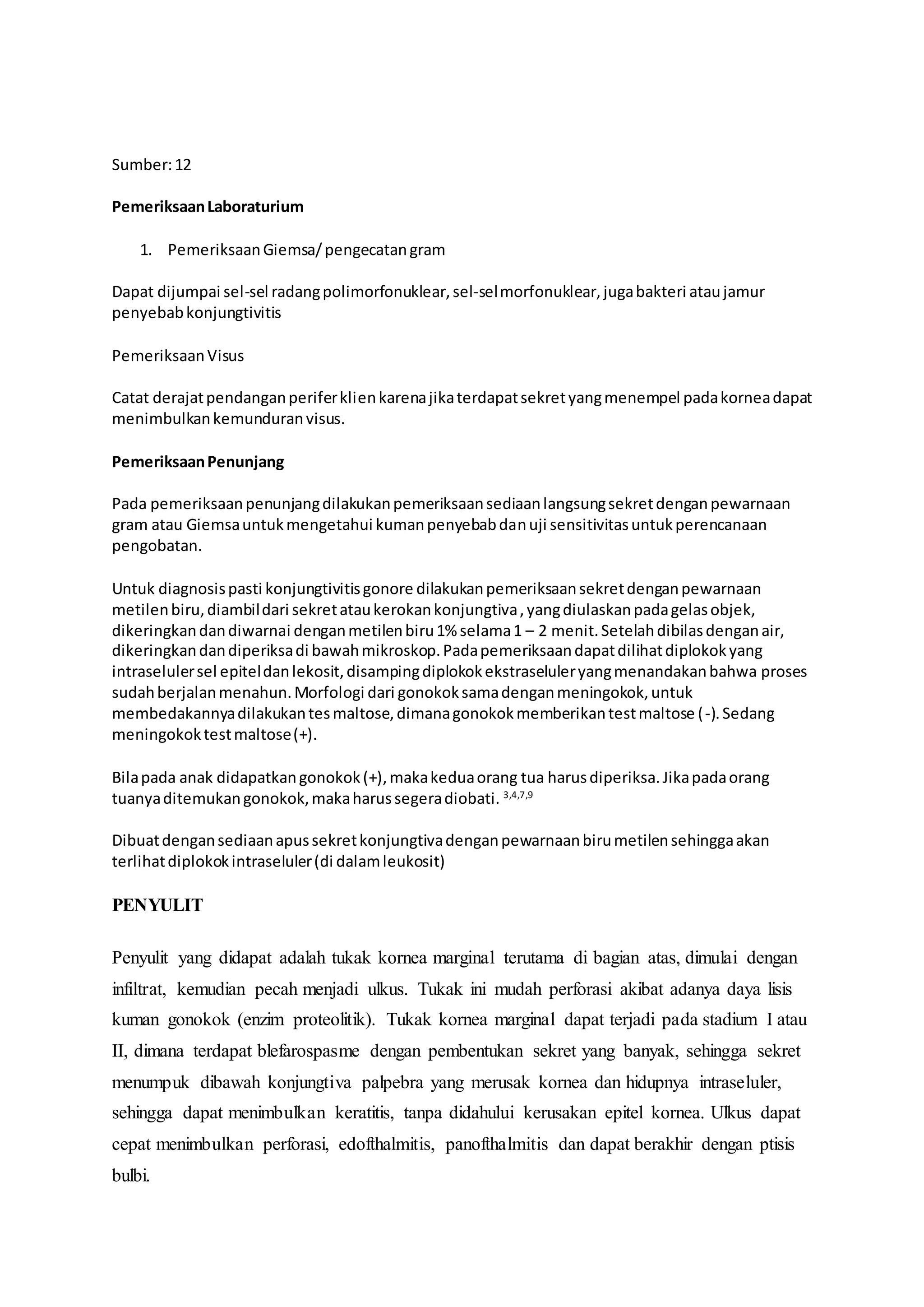 Konjungtivitis gonoredan penatalaksanaannya | DOCX