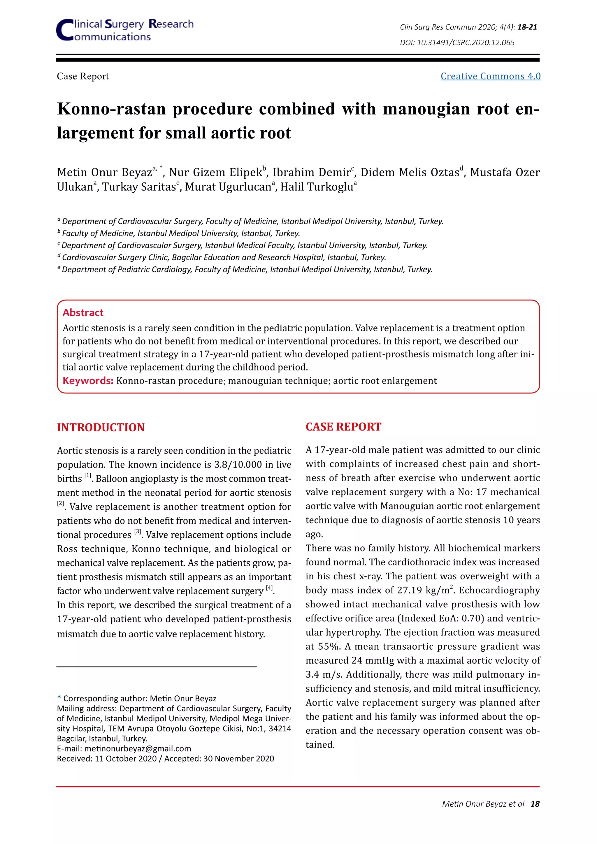 Konno rastan procedure combined with manougian root enlargement for ...