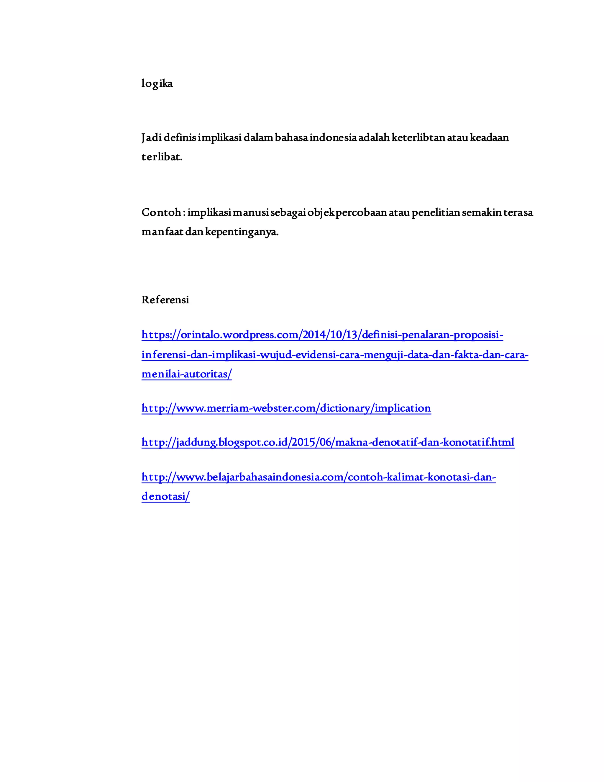 Konotasi,Denotasi dan Implikasi | PDF