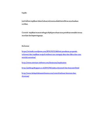 Konotasi,Denotasi dan Implikasi | DOCX