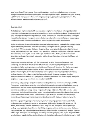 Konsekuensi implementasi ham dalam uud 1945 | DOCX