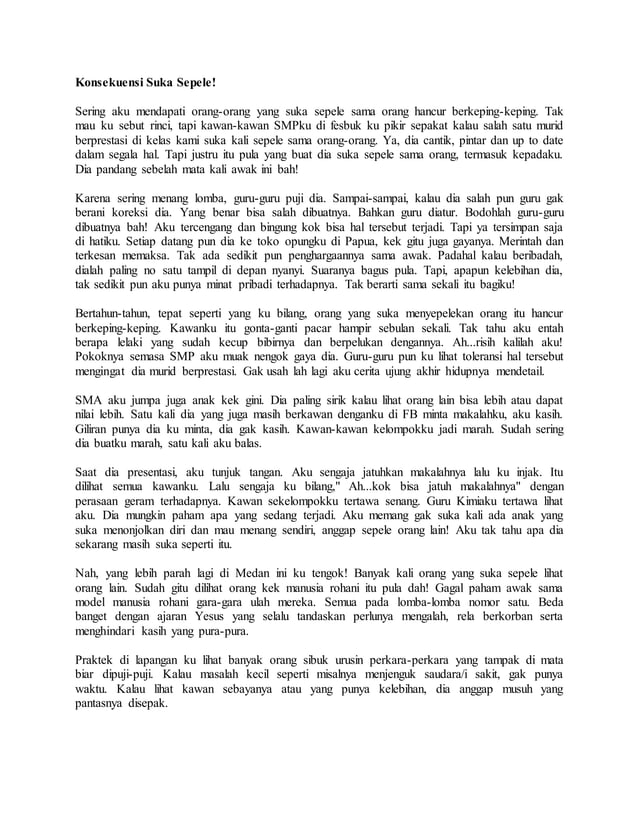 Konsekuensi suka sepele | PDF