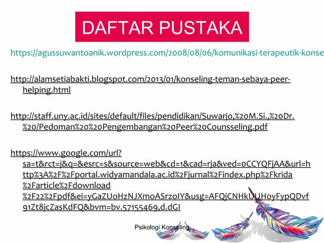 Konseling Rekan Sebaya (Peer Counseling) | PPT