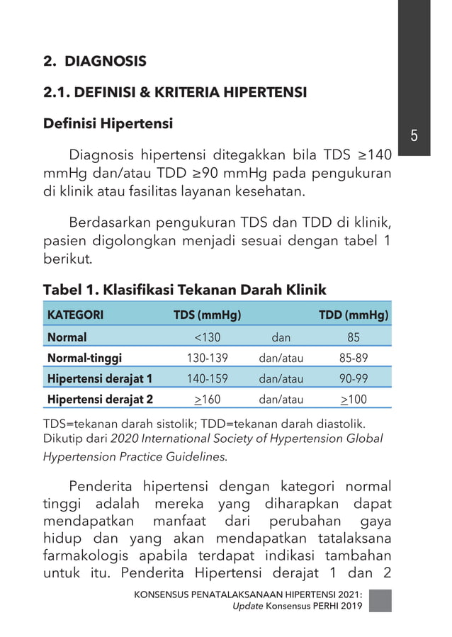 Konsensus Penatalaksanaan Hipertensi 2021 | PDF