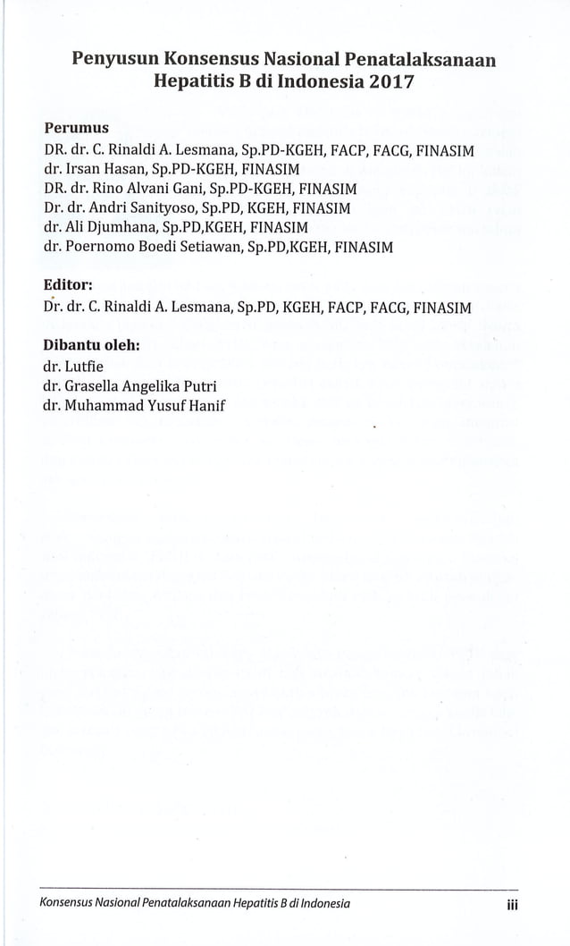 Konsensus nasional penatalaksanaan hepatitis b (1) | PDF