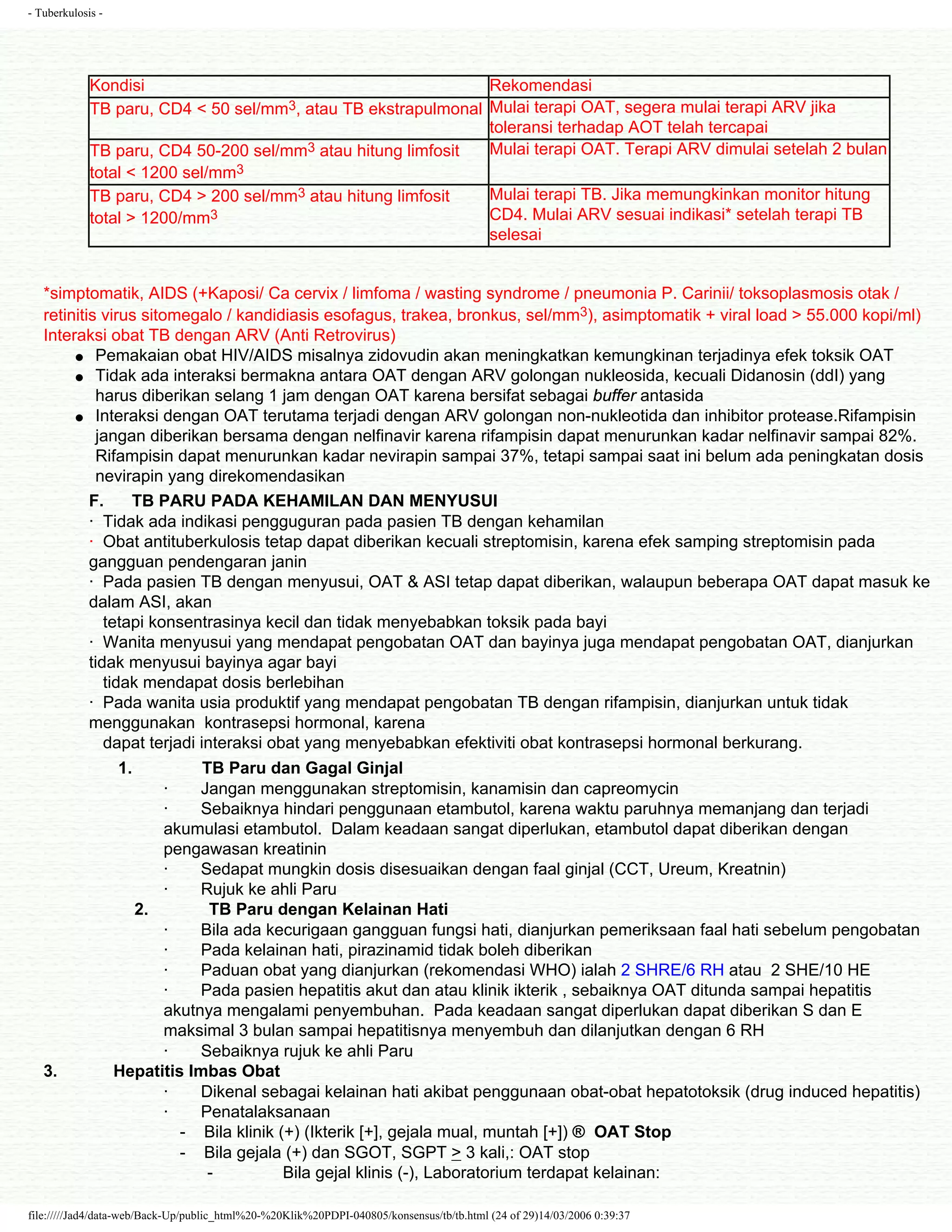 Konsensus nasional tuberculosis 2002 | PDF