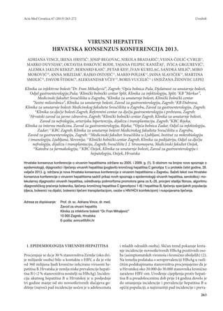 Virusni hepatitis, Hrvatska konsenzus konferencija 2013 | PDF